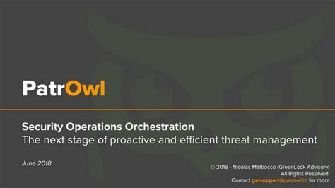Patrowl Security Operations Orchestration Pdf