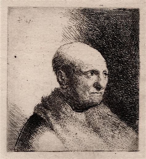 Rembrandt Van Rijn A Bald Man In A Fur Cloak Mutualart