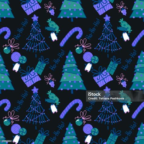 포장지와 직물을 위한 크리스마스 트리 이음매 없는 패턴 0명에 대한 스톡 벡터 아트 및 기타 이미지 0명 기하 도형 나무 Istock