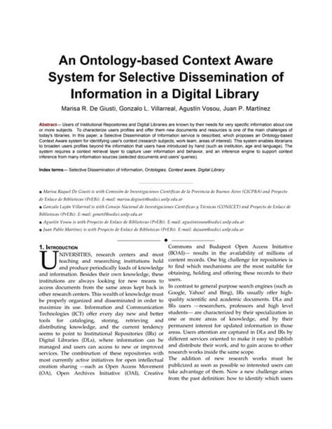 An Ontology Based Context Aware System For Selective Dissemination Of