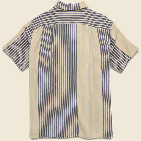 50s Milano Gunny Sack Stripe Shirt Off Whiteblue Stag Provisions