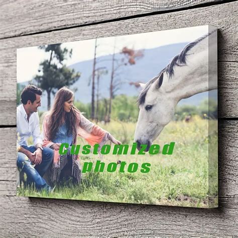 개인화된 나무 액자 캔버스 프린트 118x157 침실 거실을 위한 맞춤 사진 벽 예술 결혼식 휴일 및 Temu