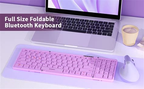 Seenda Foldable Bluetooth Keyboard For Travel Portable Wireless Folding Keyboard