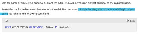 Database User Dbo Is Orphaned How To Fix Microsoft Qanda