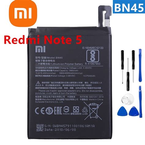 Xiao-mi-100-Orginal-Battery-BN45-4000mAh-For-Xiaomi-Redmi-Note-5-Note5 ...