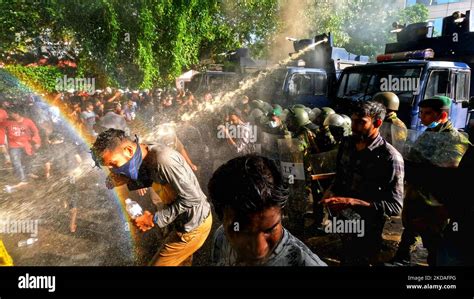 Sri Lankan University Students Amid The Tear Gas And Water Cannon