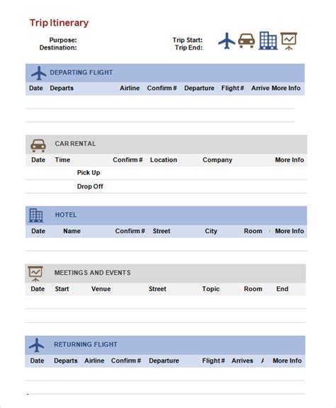 Trip Itinerary Template Google Docs Free At Lindsay Folse Blog