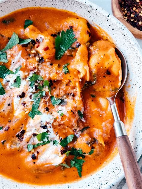 Healthy Creamy Tomato Tortellini Soup Killing Thyme