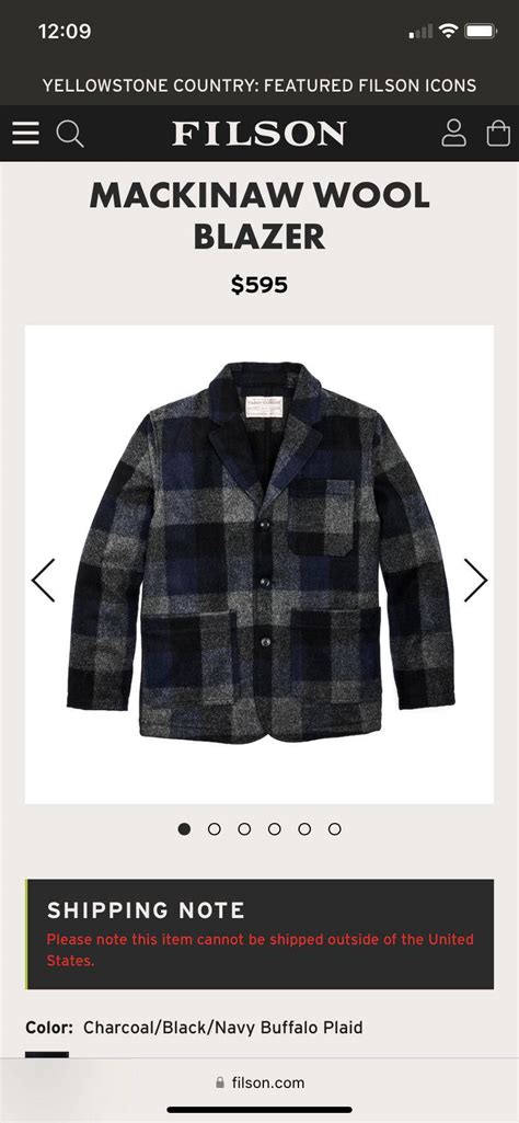 Filson Mackinaw Blazer Scrolller