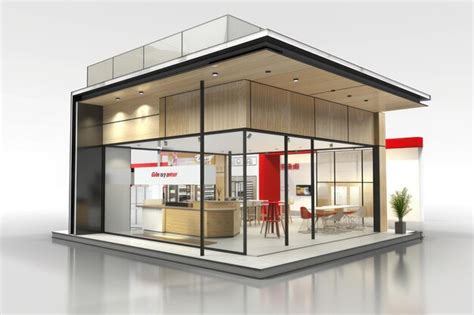 Prefab Modular Exhibition Booth Assembly Premium Ai Generated Image