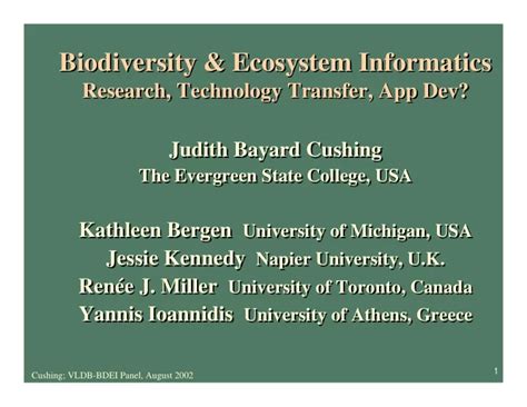 Ppt Biodiversity And Ecosystem Informatics Biodiversity And Powerpoint