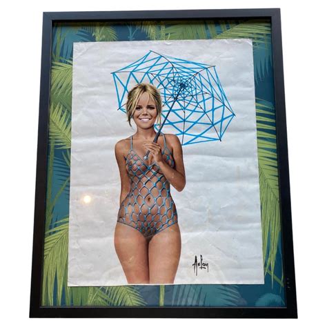 Framed Print Of A Pin Up Girl Circa 1970 By French Artist Aslan For
