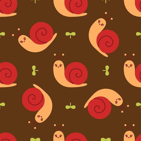 Premium Vector Cute Snail Seamless Pattern Vector Illustration