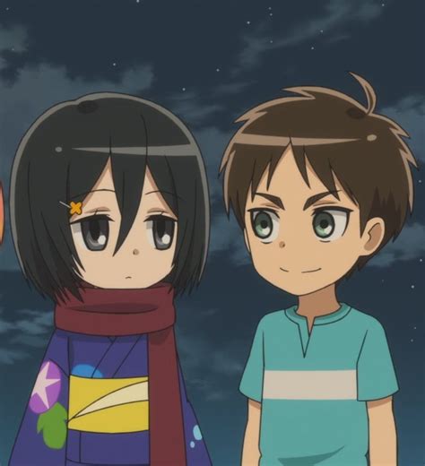 Pin By Mikasa Winter On Eremika ️ ️ Mikasa Chibi Eren And Mikasa Chibi Eren