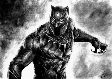 Download Marvel Black And White Black Panther Wallpaper