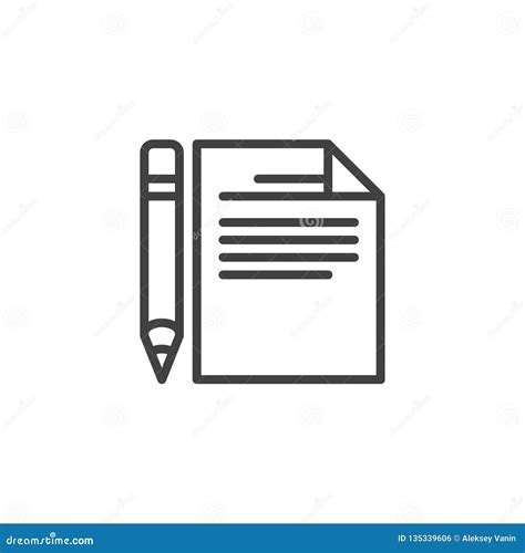 File Document And Pen Outline Icon Stock Vector Illustration Of Pixel Document