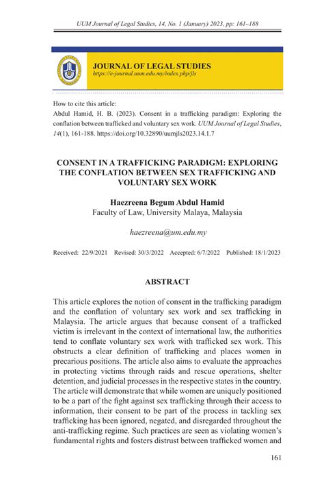 Pdf Consent In A Trafficking Paradigm Exploring The Conflation Between Sex Trafficking And Pdf Consent In A Trafficking Paradigm Exploring The Conflation Between Sex Trafficking And