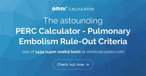 Perc Calculator Pulmonary Embolism Rule Out Criteria