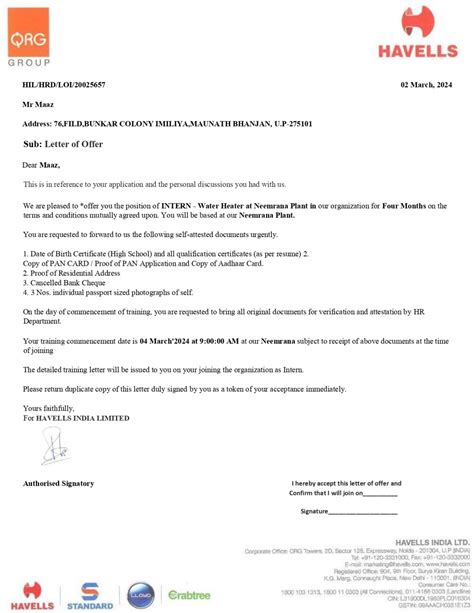 Maaz Khan On Linkedin Thrilled To Announce That Ive Officially Secured A Spot In The Havells