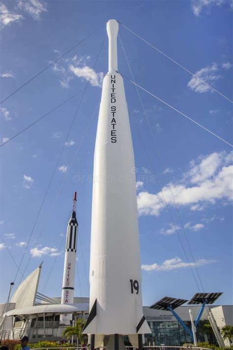 Rocket Display At The Rocket Garden Of Kennedy Space Center Editorial Image Image Of