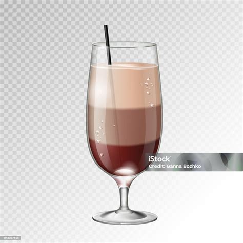 투명 한 배경에 현실적인 칵테일 아일랜드어 커피 유리 벡터 일러스트 레이 션 아이리쉬 커피에 대한 스톡 벡터 아트 및 기타