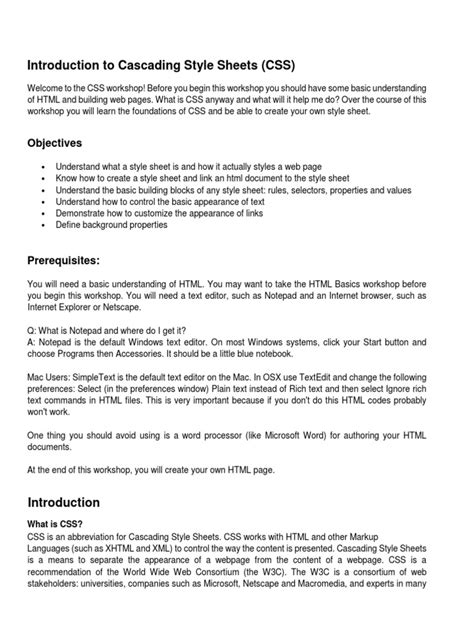 what is css pdf cascading style sheets html element