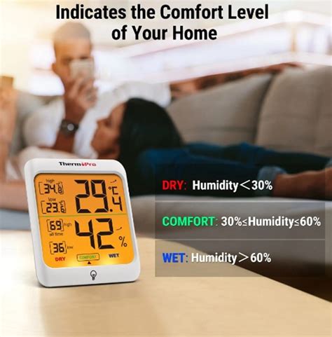 Thermopro Tp53 Digital Indoor Room Backlight Thermometer Hygrometer Temperature