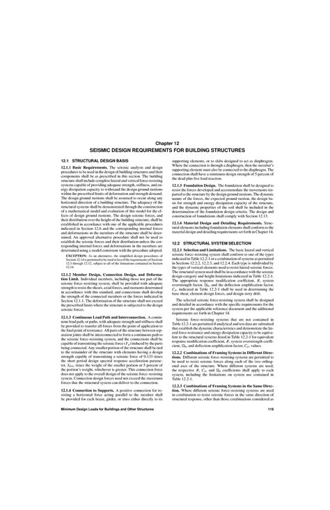 Chapter 12 Seismic Design Requirements Forseismic Design Requirements