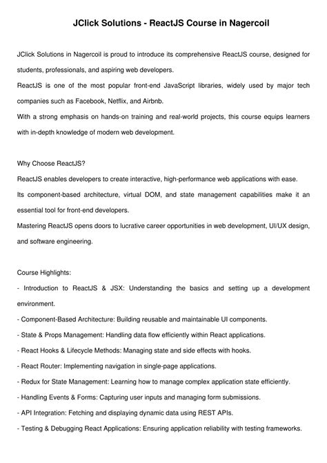 Ppt Reactjs Course In Nagercoil Powerpoint Presentation Free Download Id14008929