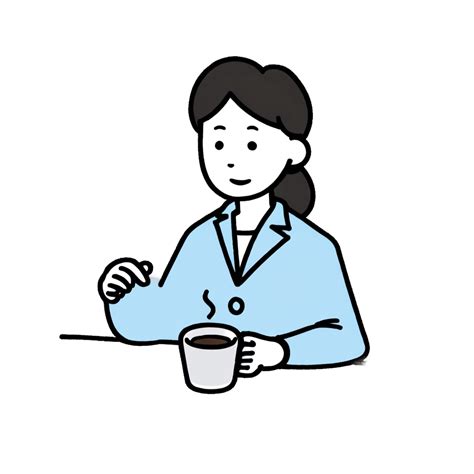 コーヒーを飲む女性 無料で商用可の背景透過フリーイラスト｜いらすとさん。