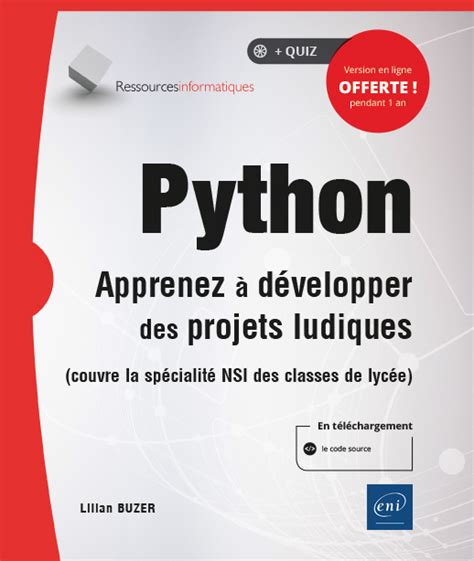 Livre Python Apprenez à développer des projets ludiques