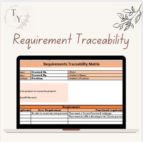 Requirement Traceability Matrix Template Microsoft Excel Etsy