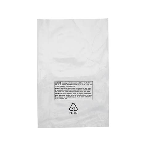 18 X 30 Suffocation Warning Layflat Poly Bags 2 Mil Clear 500 Carton 16140 Image 1