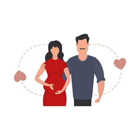 Premium Vector A Man And A Pregnant Woman To The Waist Isolated Happy