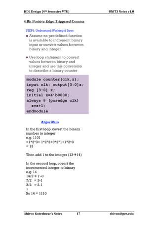 4Sem VTU HDL Programming Notes Unit3 Behavioral Descriptions PDF