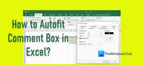 how to autofit comment box in excel