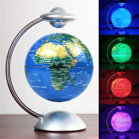 3d 자기 부상 다채로운 분위기 램프 야간 조명 14cm 회전 Led 글로브 플로팅 램프 홈 장식 휴일 선물led 나이트