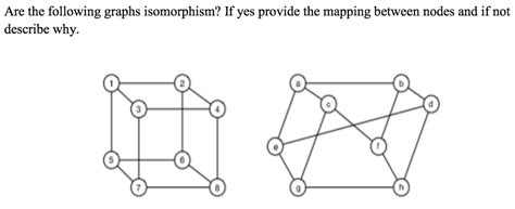 Solved Are The Following Graphs Isomorphism If Yes Provide