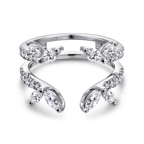 14k White Gold Enhancer Diamond Ring Guard Gabriel And Co An12548m W44jj