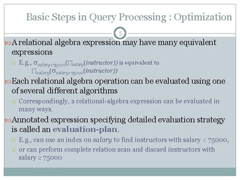 Database Management System Query Processing Chapter 13 Query