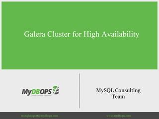 Galera Cluster For High Availability PPT