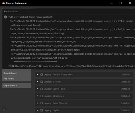 119461 Extensions Adding A New Repo Gives Python Errors Blender