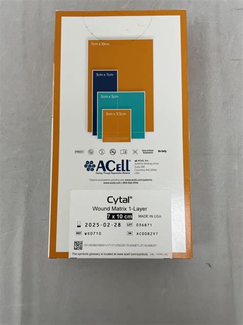 New Acell Ws0710 Cytal Wound Matrix 1 Layer 7cm X 10cm Disposables General For Sale Dotmed