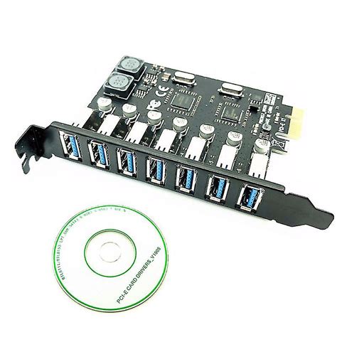 New 2023 Usb 3 0 Pci E Expansion Card Adapter 7 Ports Usb 3 0 Hub Adapter External Controller