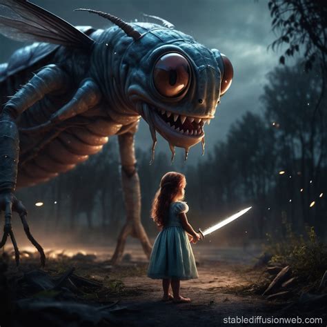 Princess Confronts Firefly In Apocalyptic Landscape Stable Diffusion