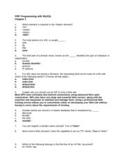 PHP Quiz Answers PHP Programming With MySQL Chapter A B C D Which Element Is