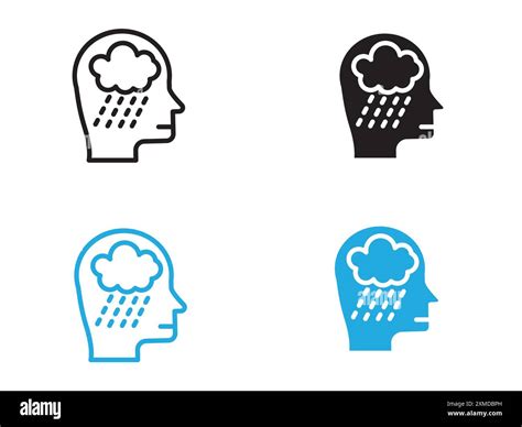 Depression Icon Vector Line Logo Mark Or Symbol Set Collection Outline
