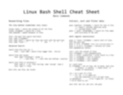 Solution Bash Cheat Sheet Studypool