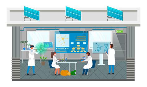 식물을 재배하는 과학자 튜브의 채소 식물 사육의 현대적인 방법 태양 에너지 엔지니어에 대한 스톡 벡터 아트 및 기타 이미지 엔지니어 Dna 과학 Istock