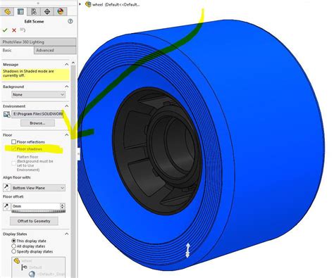 PhotoView Rendering I Can T Remove Floor Shadows Please Advise How R SolidWorks
